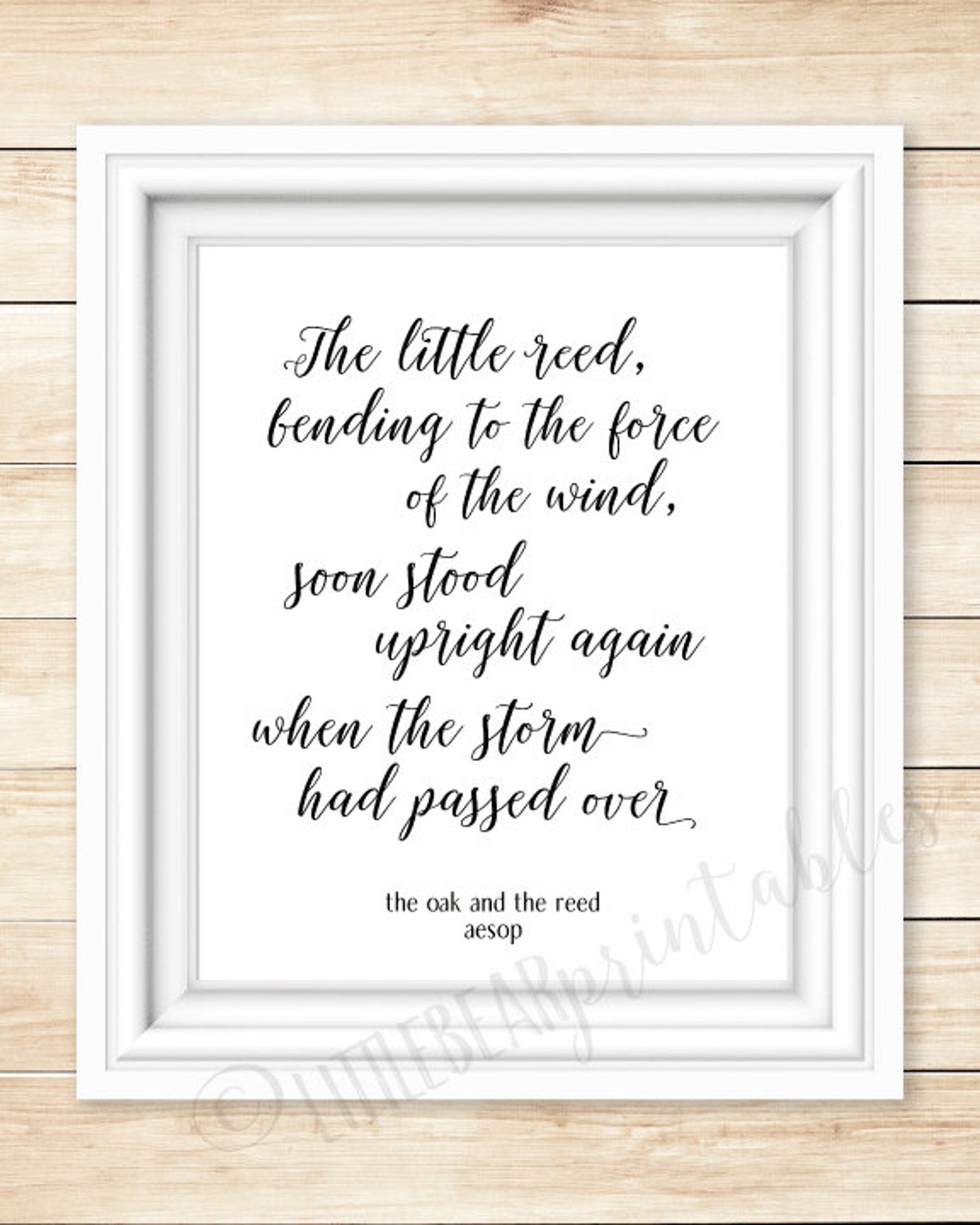 Aesop Fable the Little Reed Bending to the Force of the | Etsy