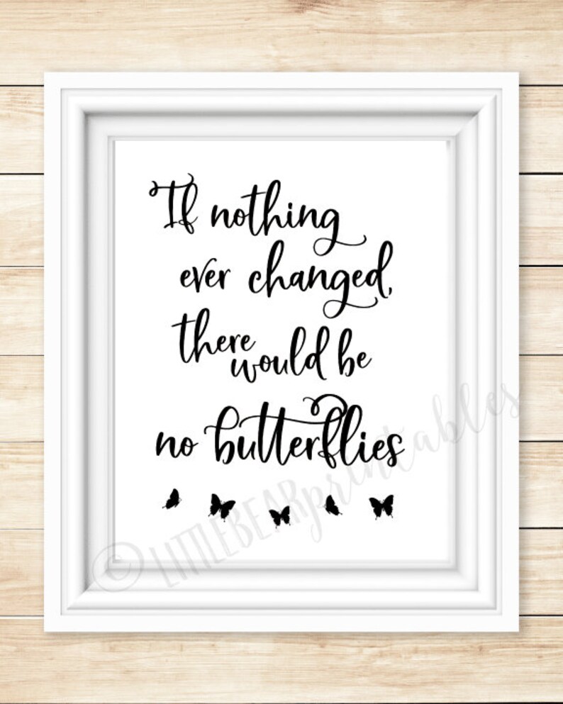If Nothing Ever Changed, There Would Be No Butterflies, Printable Wall ...