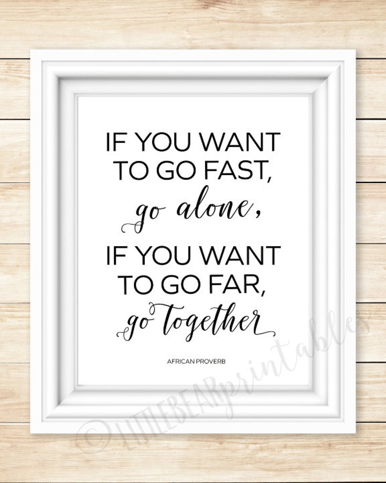 African Proverb Print: Go Fast, Go Far Wall Art (JPEG, SVG Digital ...