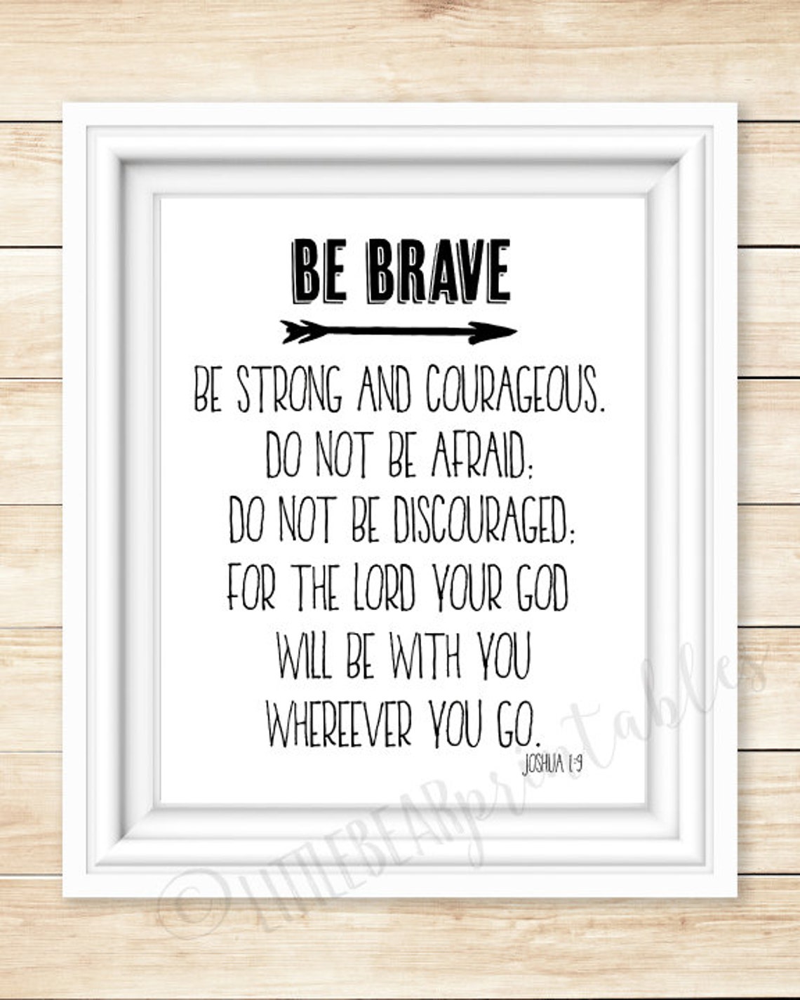 Be Brave Joshua 1:9 Printable Bible Verse Be Strong and | Etsy