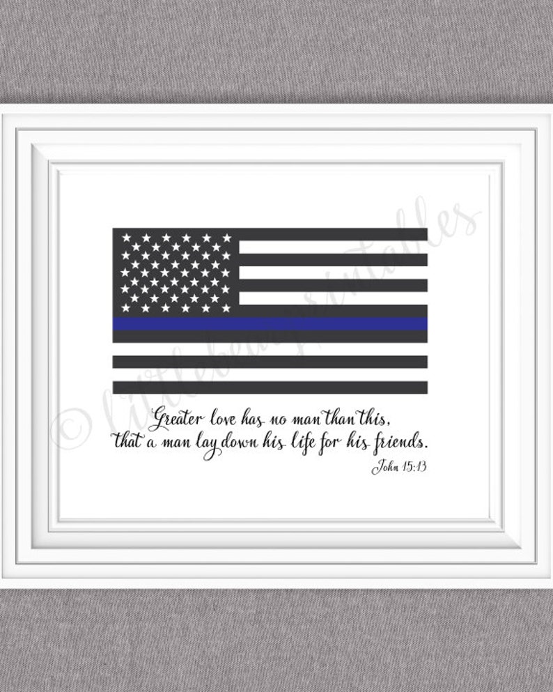 Printable Thin Blue Line Flag Police Officer Police Officer - Etsy