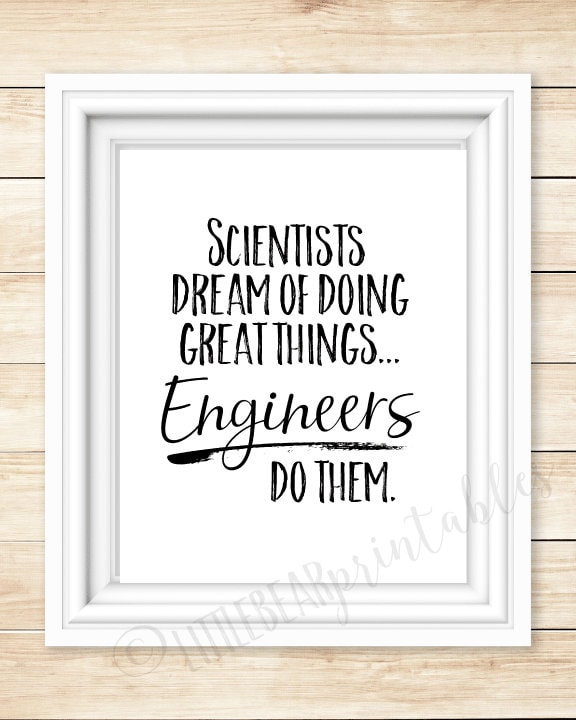 Engineering Quote Printable Black and White Engineers Do | Etsy