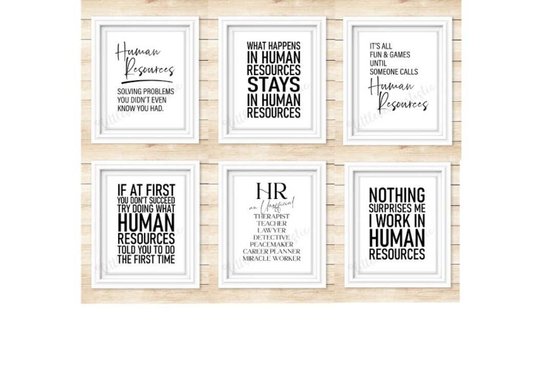 Funny HR Office Decor Prints: Human Resources Wall Art (digital ...