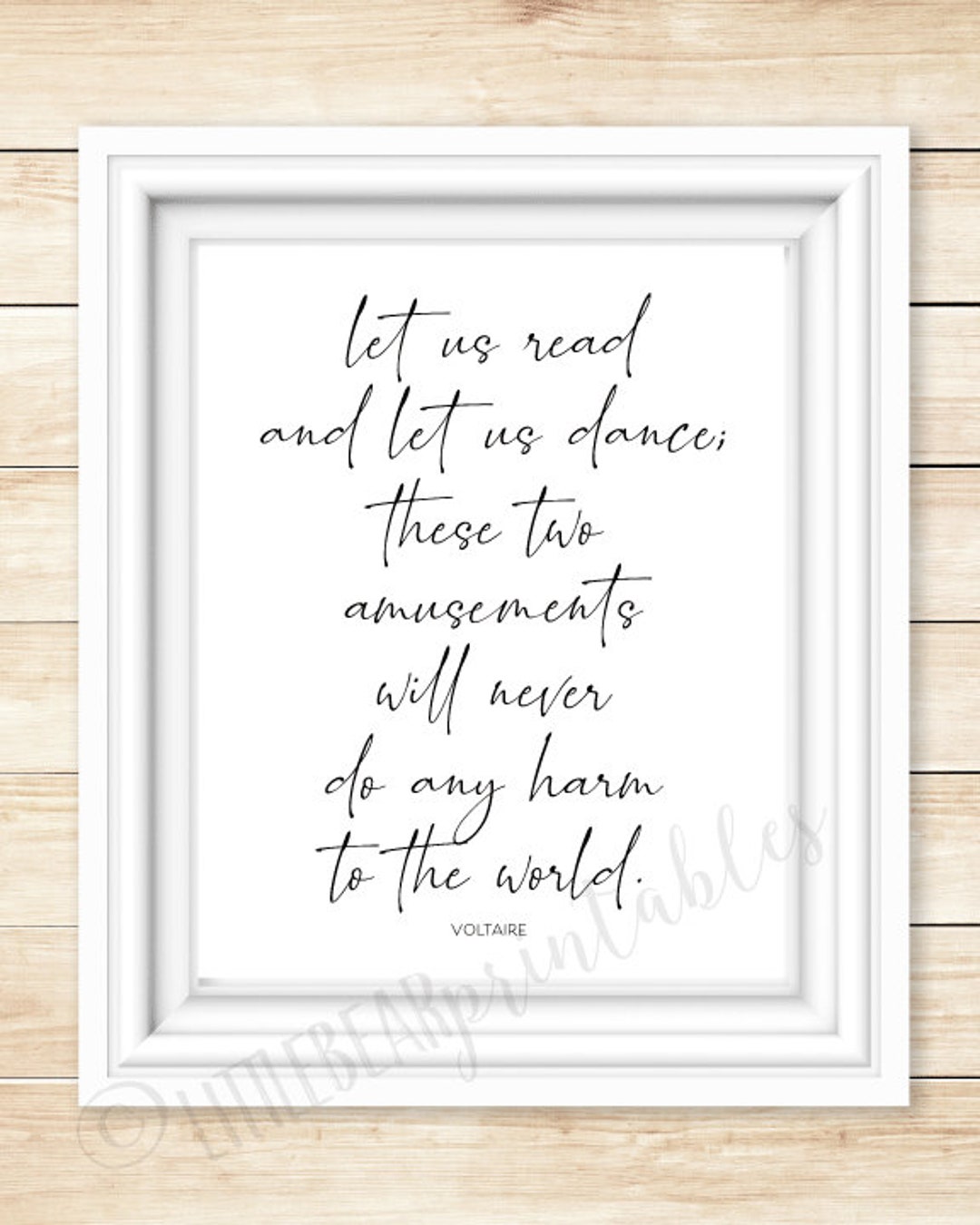 Voltaire Quote Print: Let Us Read and Dance (digital Download) - Etsy