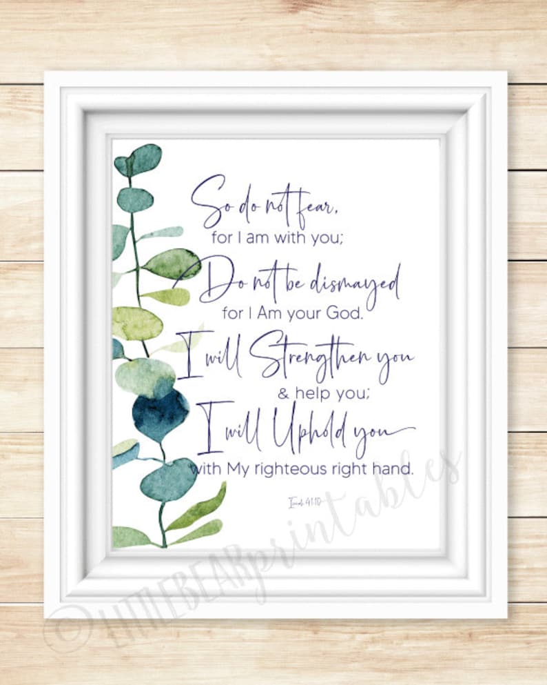 So Do Not Fear Bible Verse Printable Isaiah 41:10 - Etsy