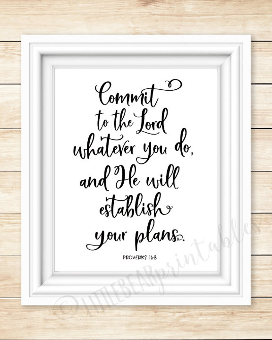 Printable Proverbs 16:3, Commit to the Lord Whatever You Do, and He ...