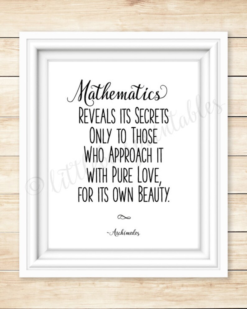 Mathematics Quote Printable Wall Art Mathematics Reveals Its - Etsy