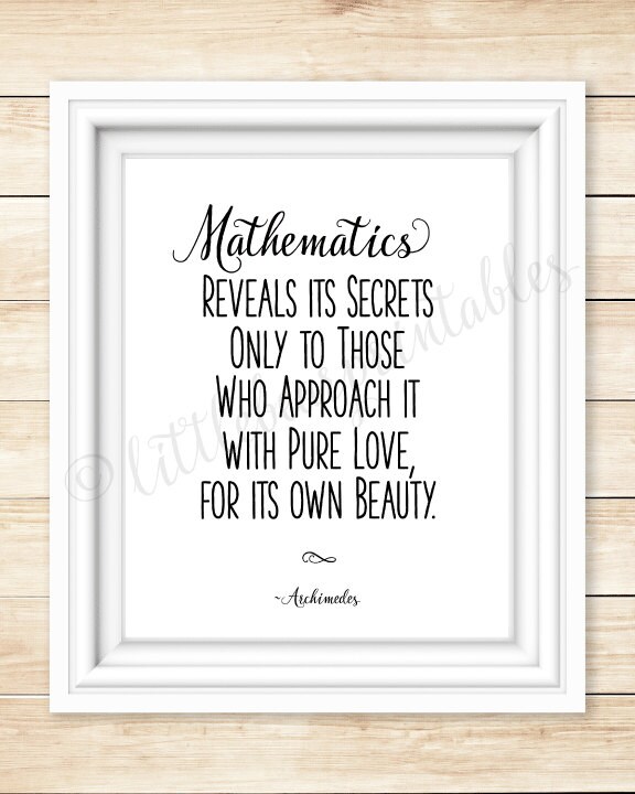 Mathematics Quote Printable Wall Art Mathematics Reveals Its - Etsy