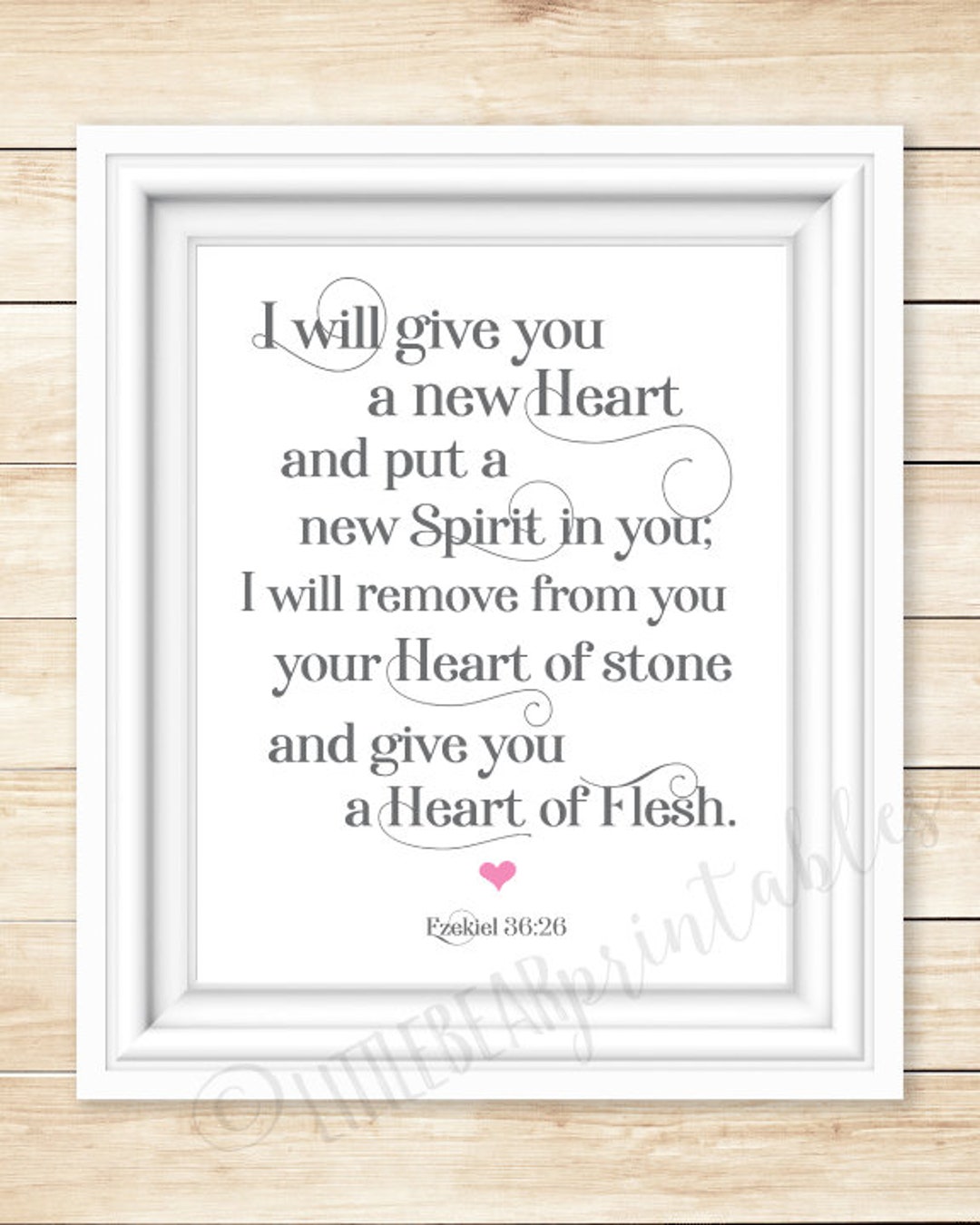 Ezekiel 36:26, Printable Bible Verse, I Will Give You a New Heart and ...