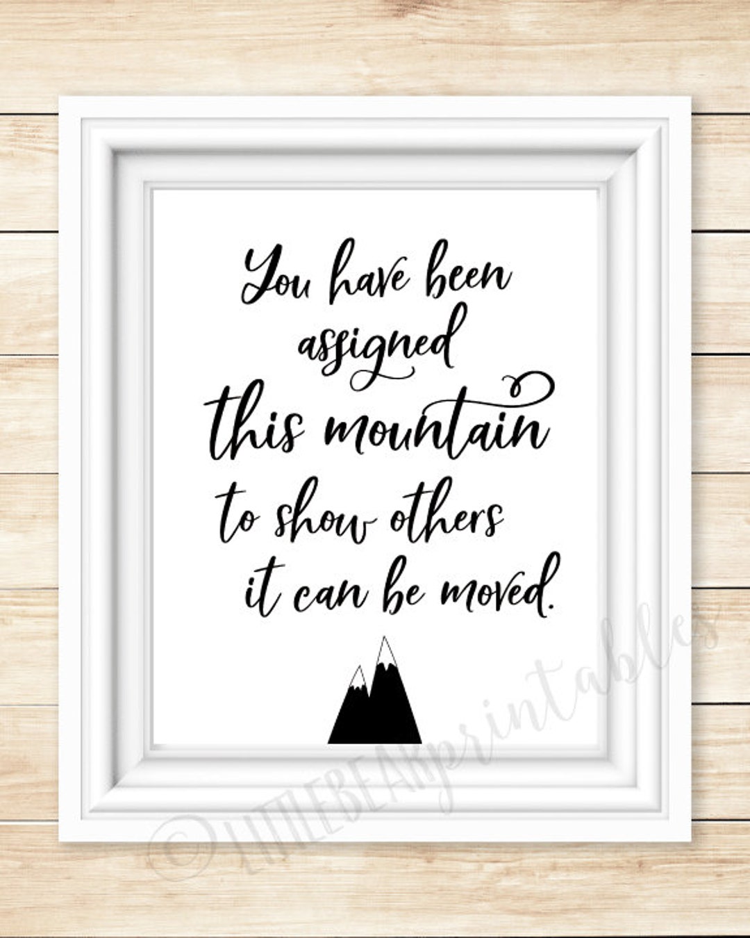 Motivational Mountain Quote Print: Black and White Bedroom Decor ...