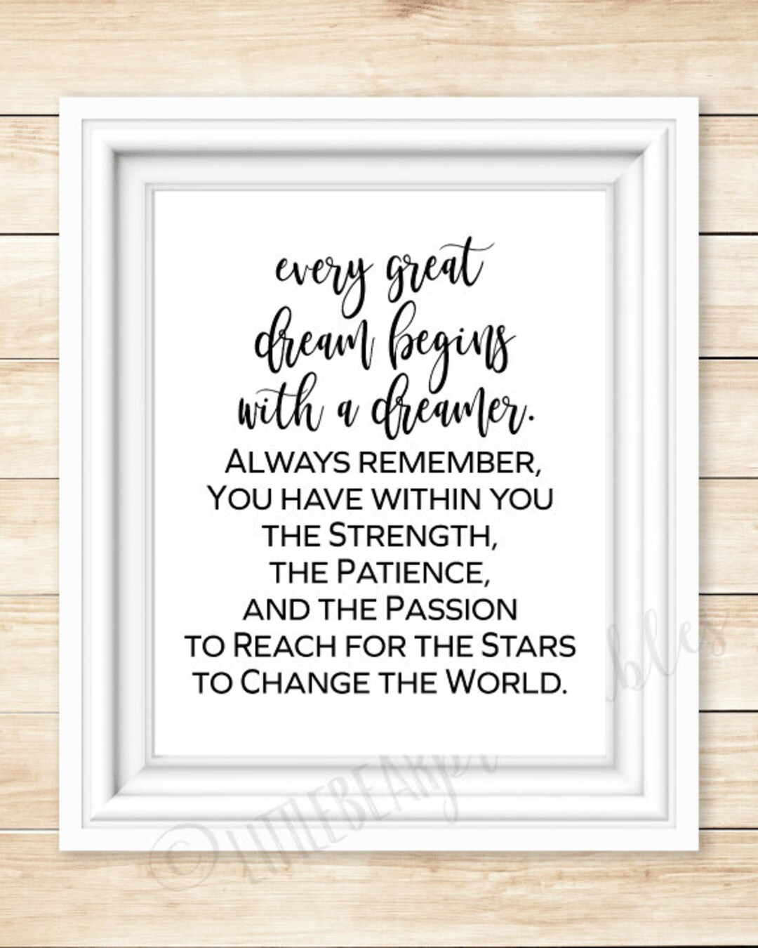 Every Great Dream Begins With a Dreamer, Inspiring Printable Wall Art ...