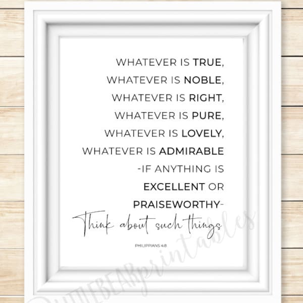 Whatever is Pure - Etsy