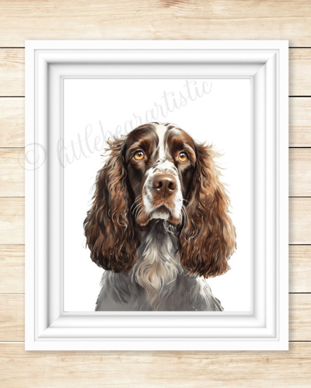 Portrait of an English Springer Spaniel, Gift for Dog Lover, Springer ...