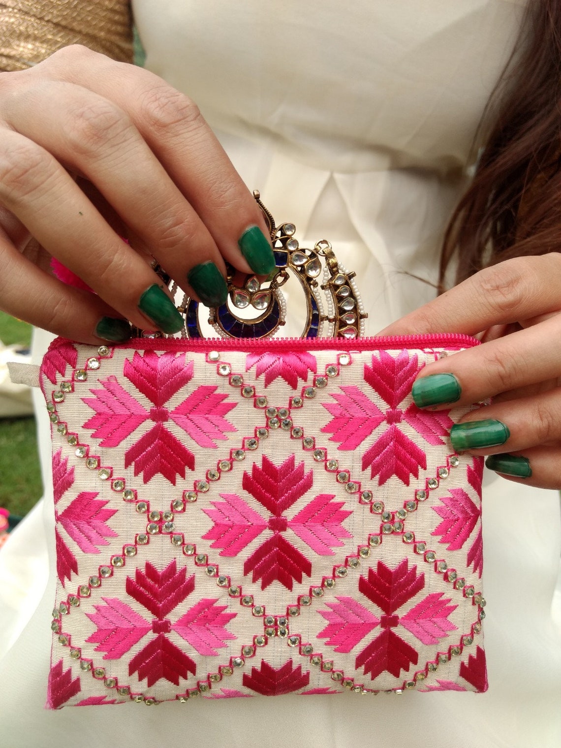 Hand Crafted Embroidered Coin Pouch - Etsy
