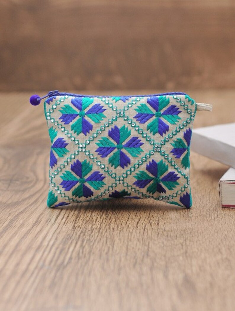 Hand Crafted Embroidered Coin Pouch - Etsy