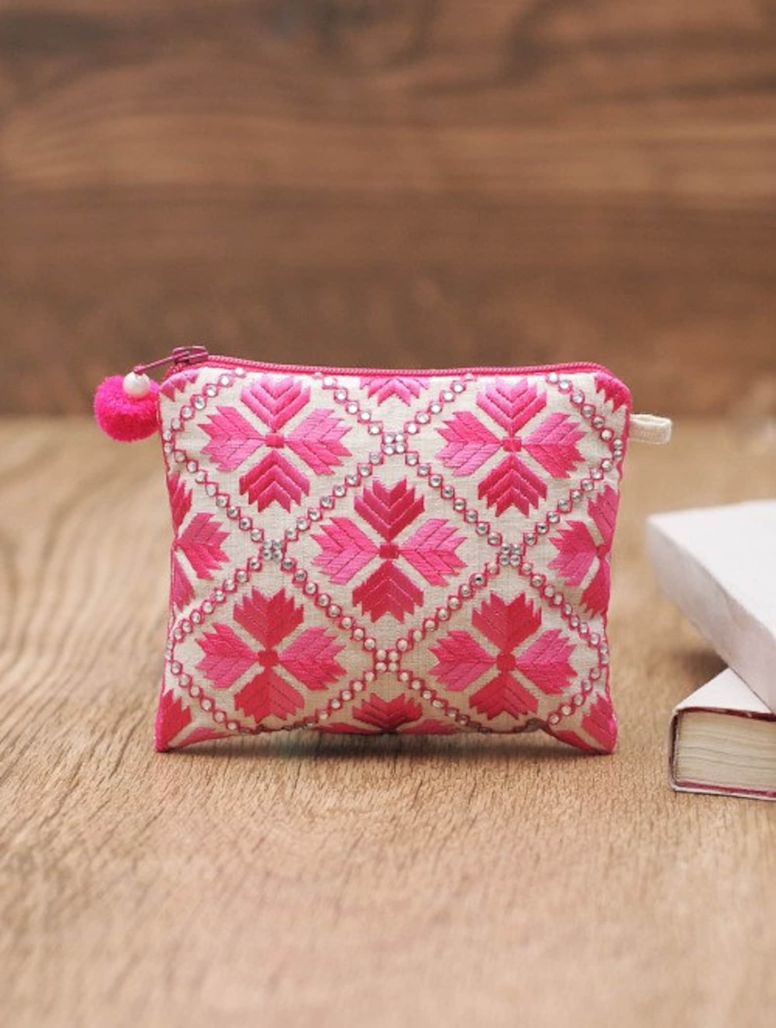 Hand Crafted Embroidered Coin Pouch - Etsy