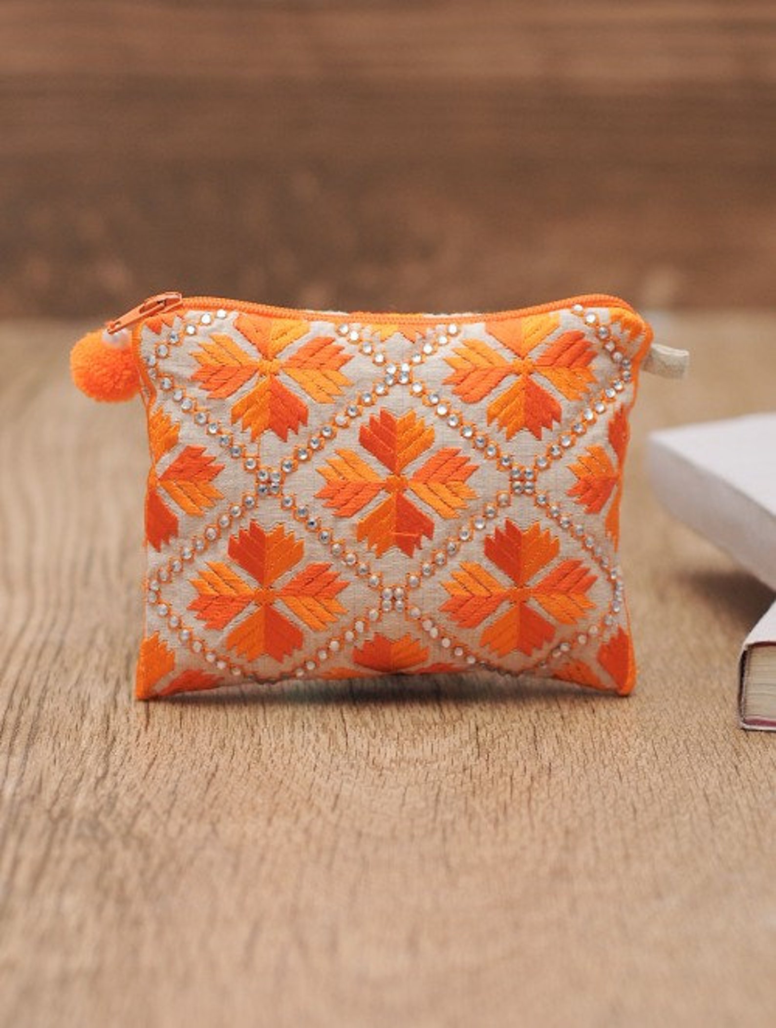 Hand Crafted Embroidered Coin Pouch - Etsy