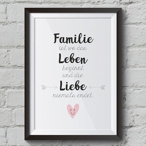 Familie Liebe 2 Vivaclair Kunstdrucke Druck Poster in A4 | Etsy
