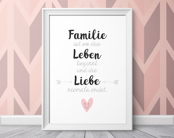 Familie Liebe 2 Vivaclair Kunstdrucke Druck Poster in A4 | Etsy