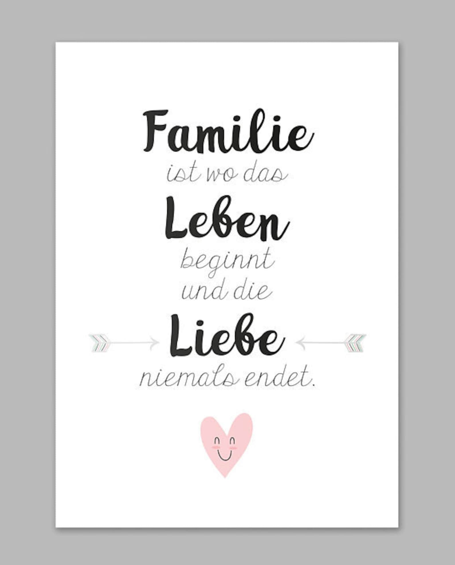 Familie Liebe 2 Vivaclair Kunstdrucke Druck Poster in A4 | Etsy