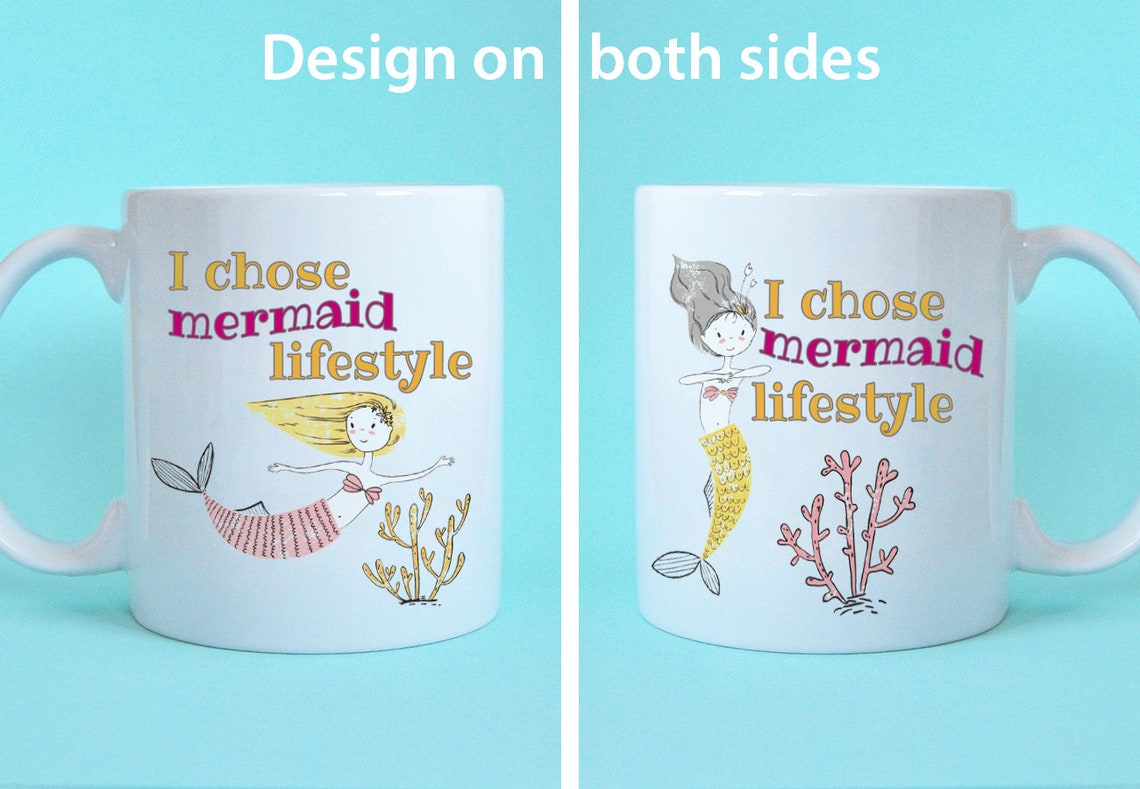 Mermaid Mug, 11oz Ceramic Mug, Cute Mermaid Gift for Friend, Mermaid ...