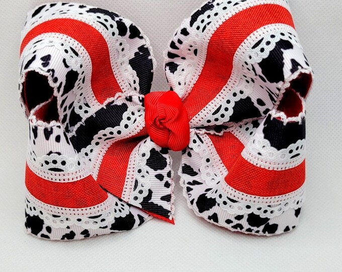 Cow Bow...chic Filet Bow...eat More Chicken Bow...lace Cow Bow....cow ...