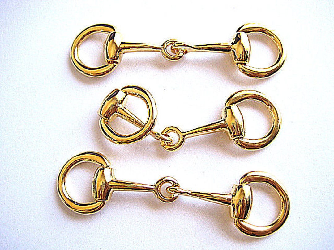 3 Large Gold Plated High Quality Snaffle Bit--make Equine Equestrian ...