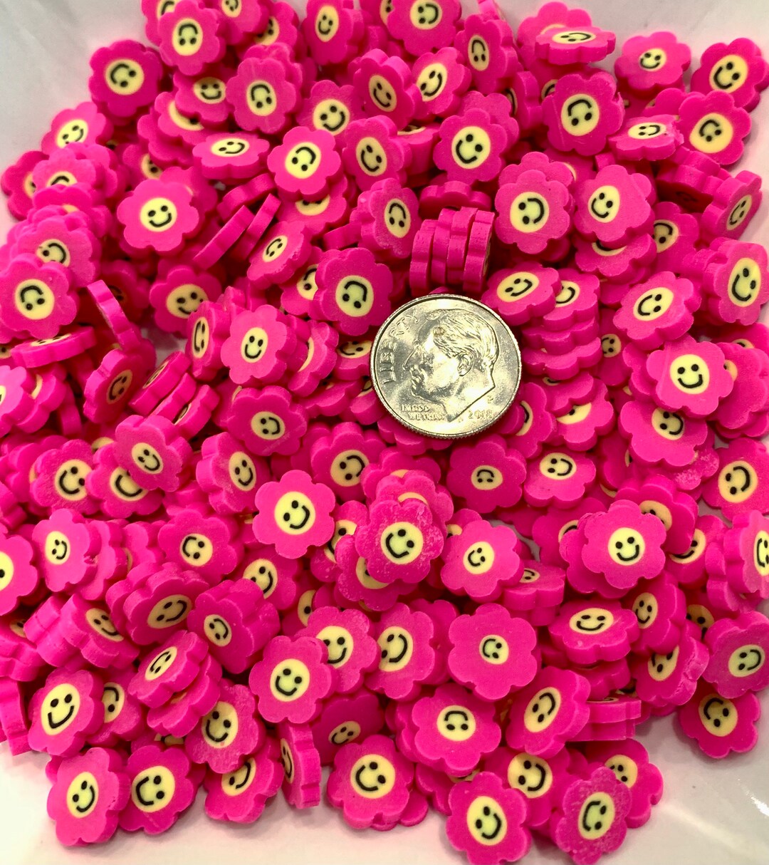 Flower Power Smiley Face Party Table Confetti-pink & Yellow- Approx 9.5 ...