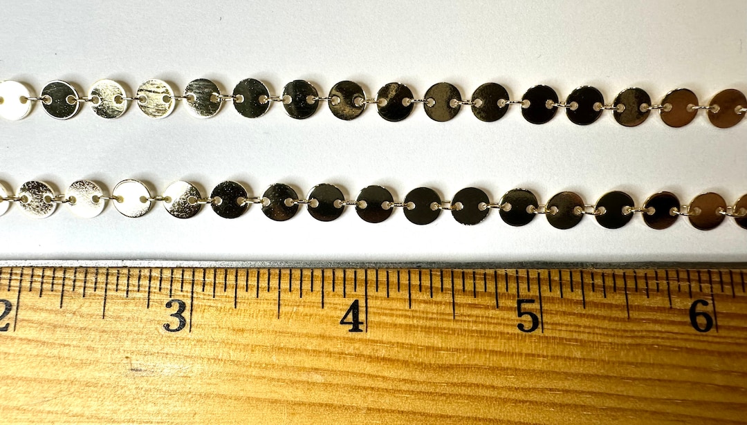 Shiny Gold “sequin/disk” Chain - for Jewelry Making - Etsy