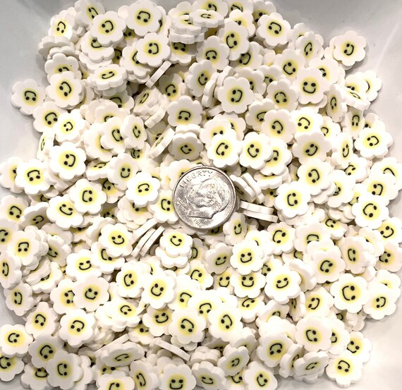Flower Power Smiley Face Party Table Confetti-white & Yellow - Etsy