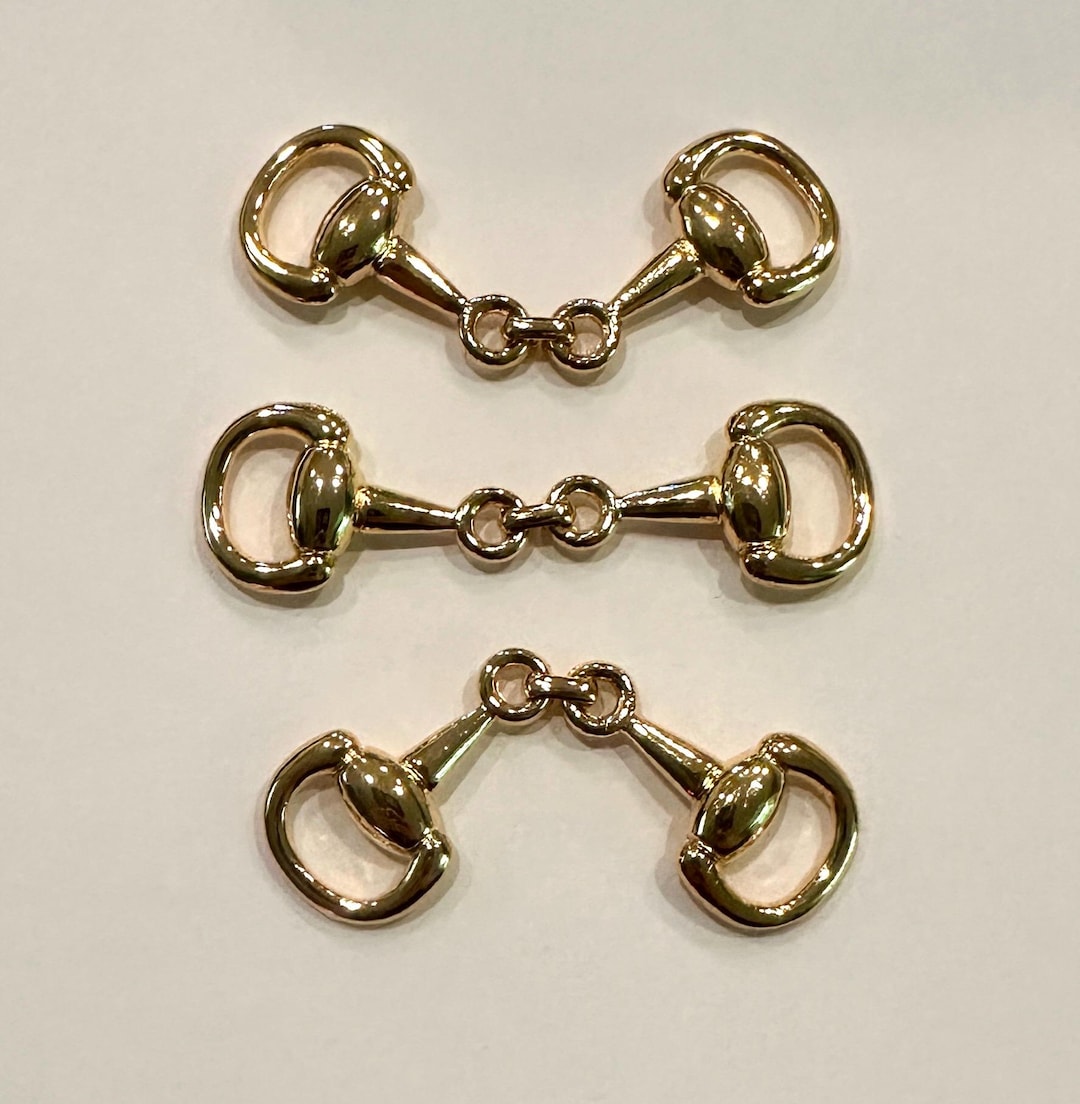 3 Medium Gold Plated High Quality Snaffle Bit--make Fabulous Equestrian ...