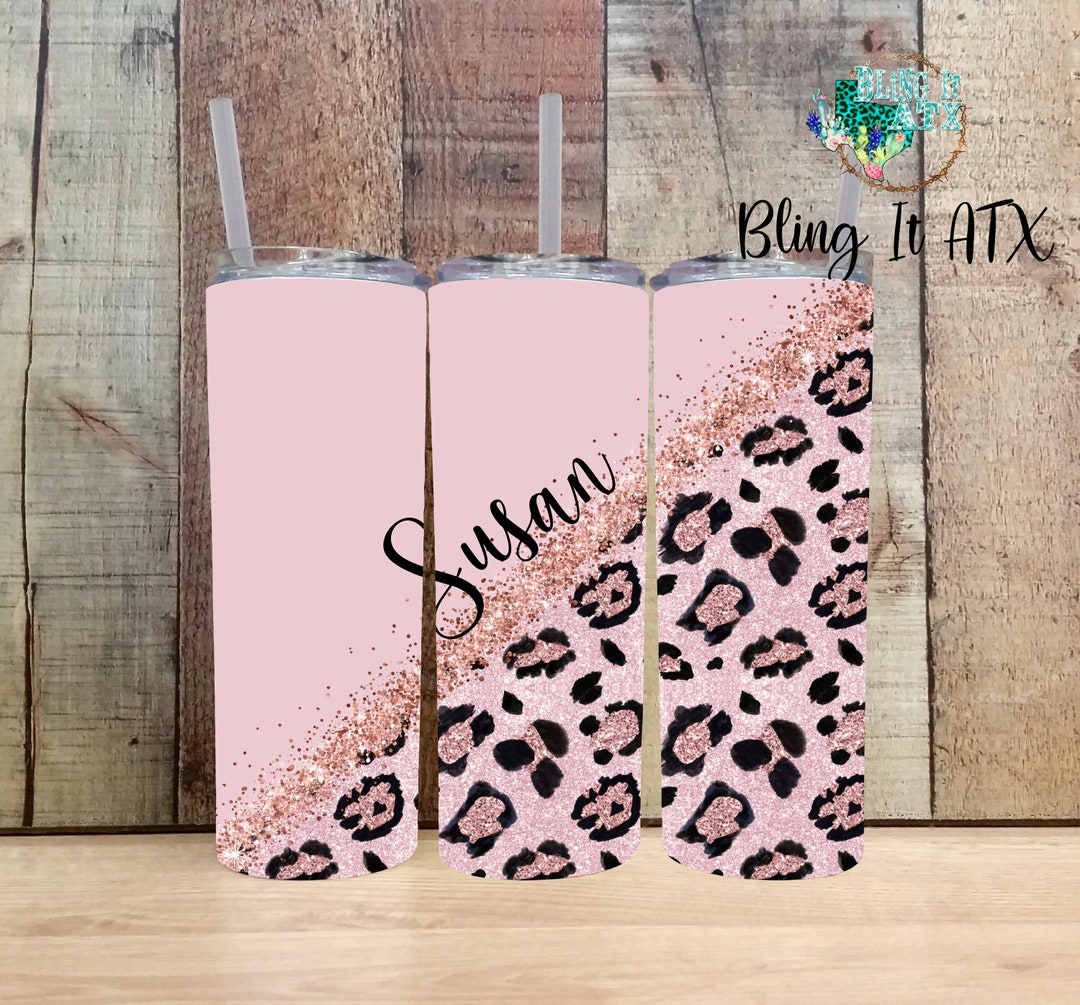 Rose Gold and Pink Glitter Leopard 20 Oz Sublimation Design - Etsy