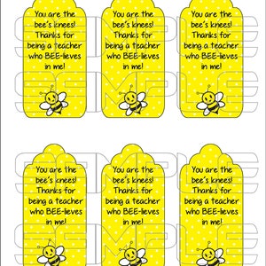 Teacher Appreciation Tags Printable Thank You, Burt's Bees Chapstick ...