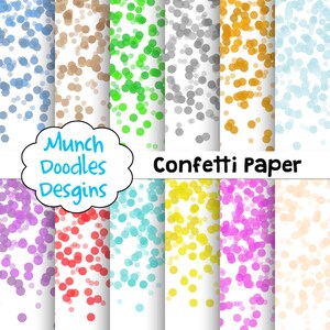 Confetti Digital Paper, Digital Scrapbook Paper, Confetti Clipart - Etsy