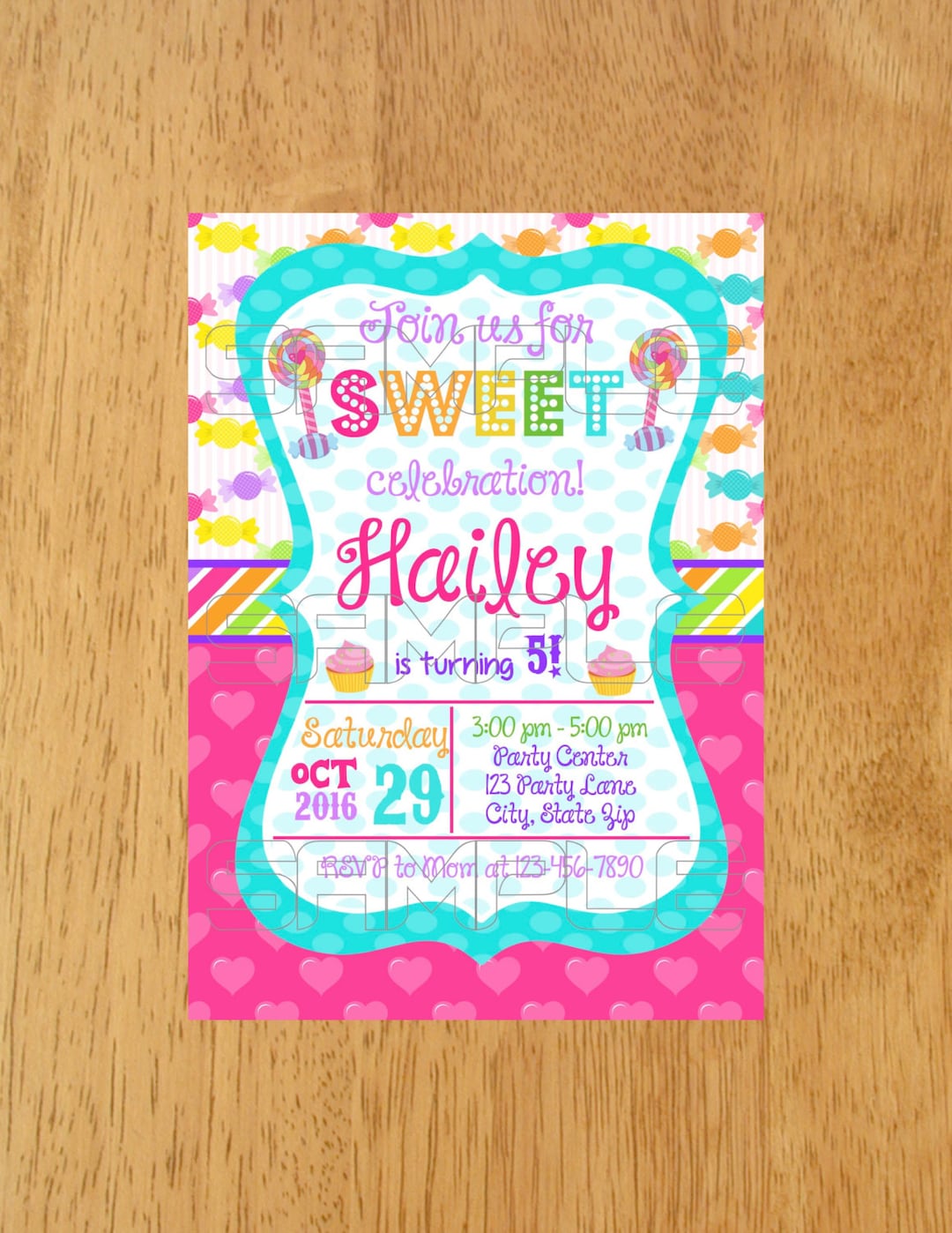 Candy Invitation, Candy Land Invitation, Candy Invite - Etsy