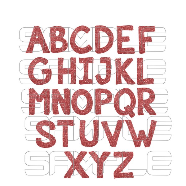 Red Glitter Letters Png - Etsy