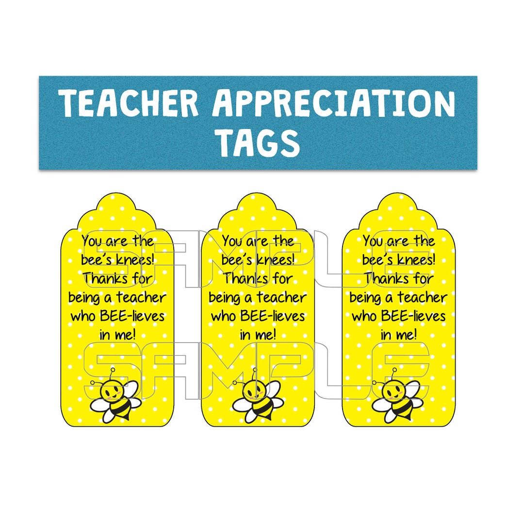 Teacher Appreciation Tags Printable Thank You, Burt's Bees Chapstick ...