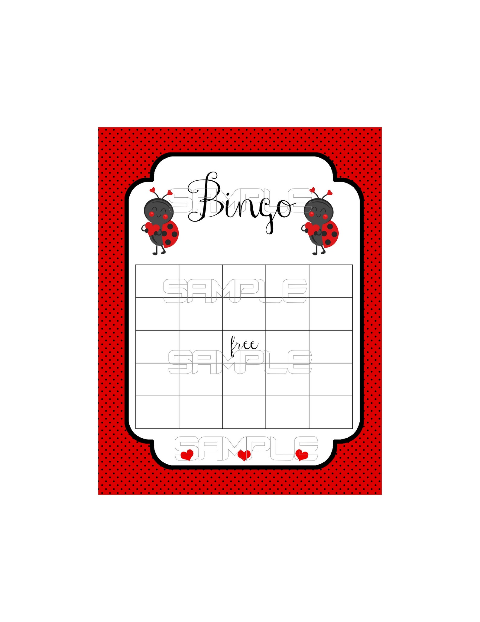 Lady Bug Bingo Baby Shower Game Ladybug Baby Shower Games | Etsy