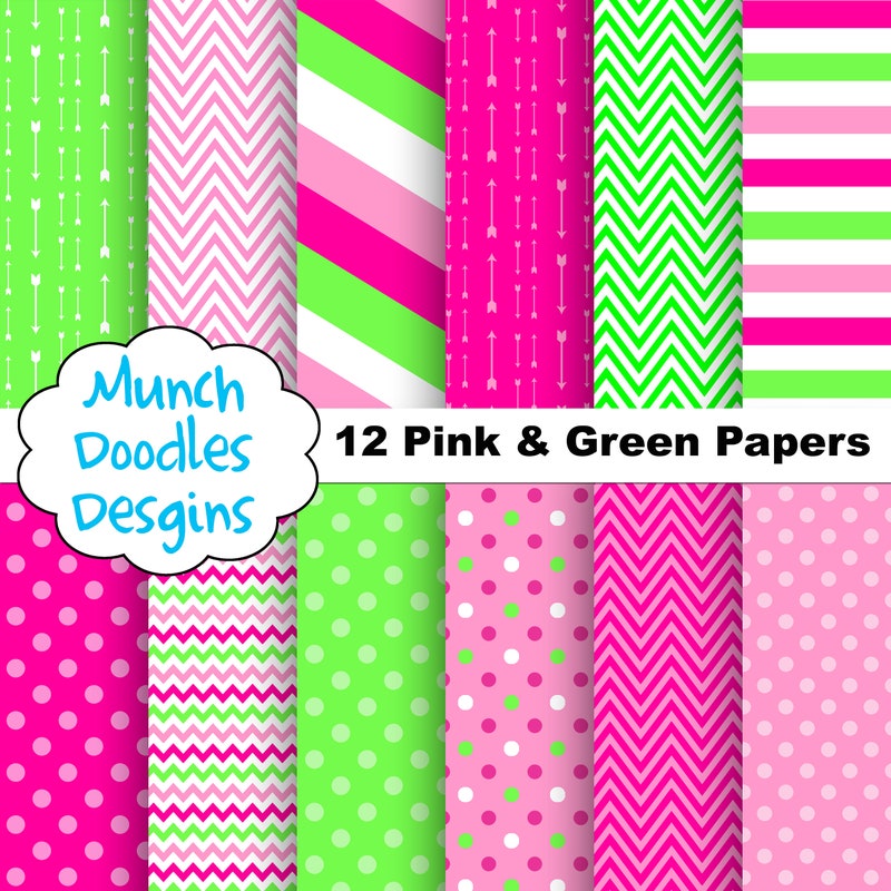 Pink and Green - Etsy