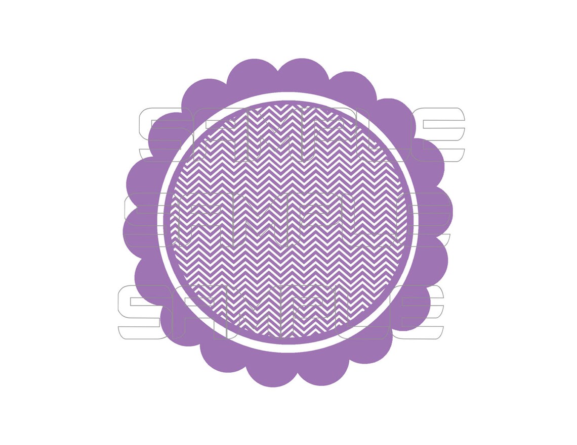 Chevron Scalloped Circle Frames Clipart Chevron Scallop - Etsy
