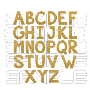 Metallic Gold Letters and Numbers, Digital Clipart, Gold Letters ...