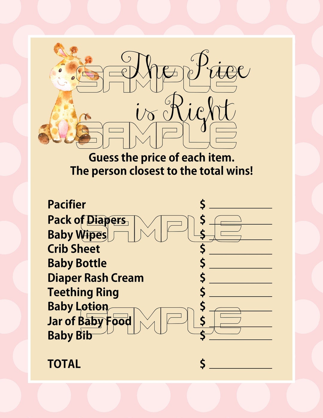 Giraffe Baby Shower Games, Giraffe Baby Shower, Pink Brown Baby Shower ...