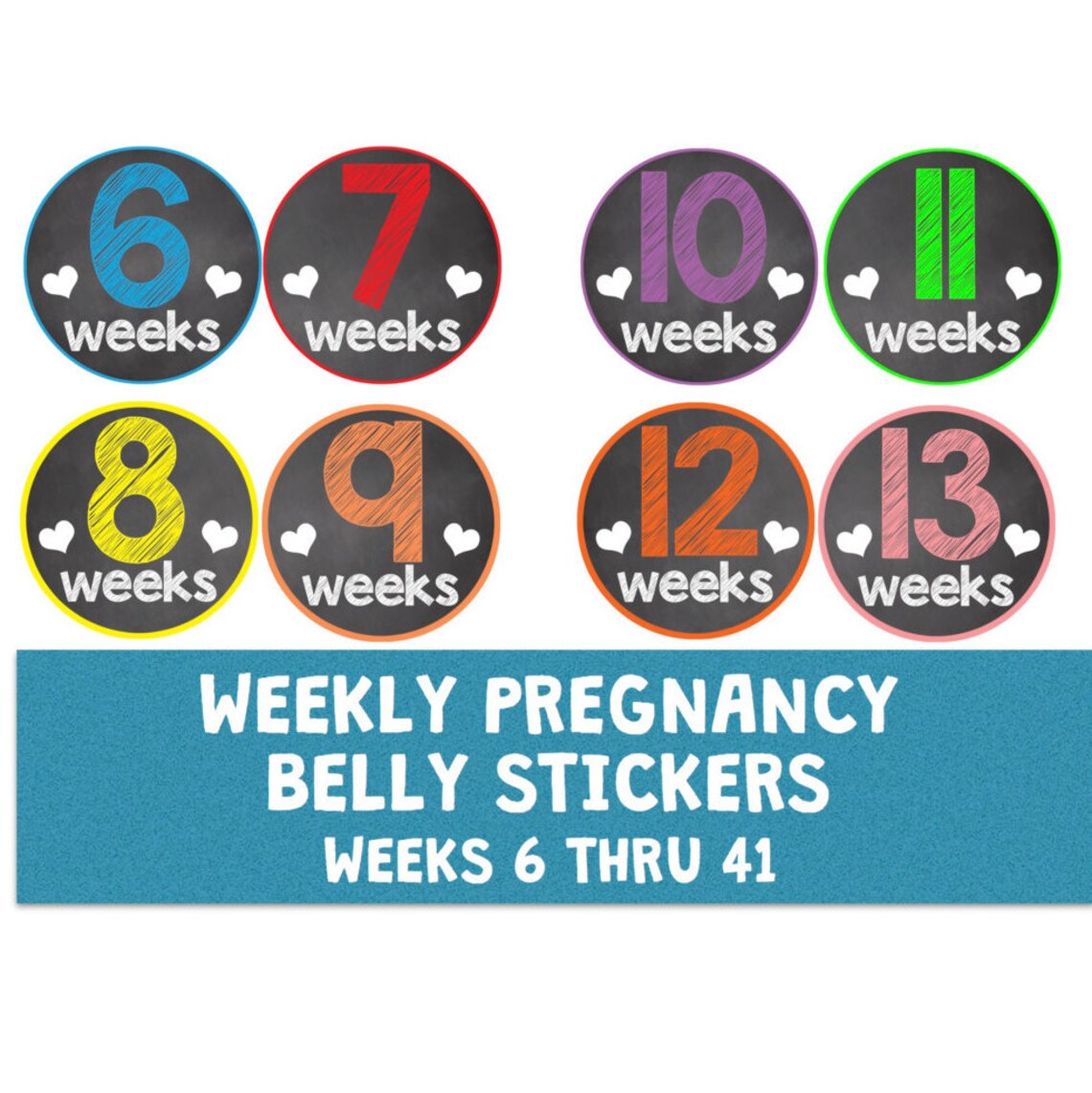 Weekly Pregnancy Belly Stickers Maternity Stickers Maternity - Etsy