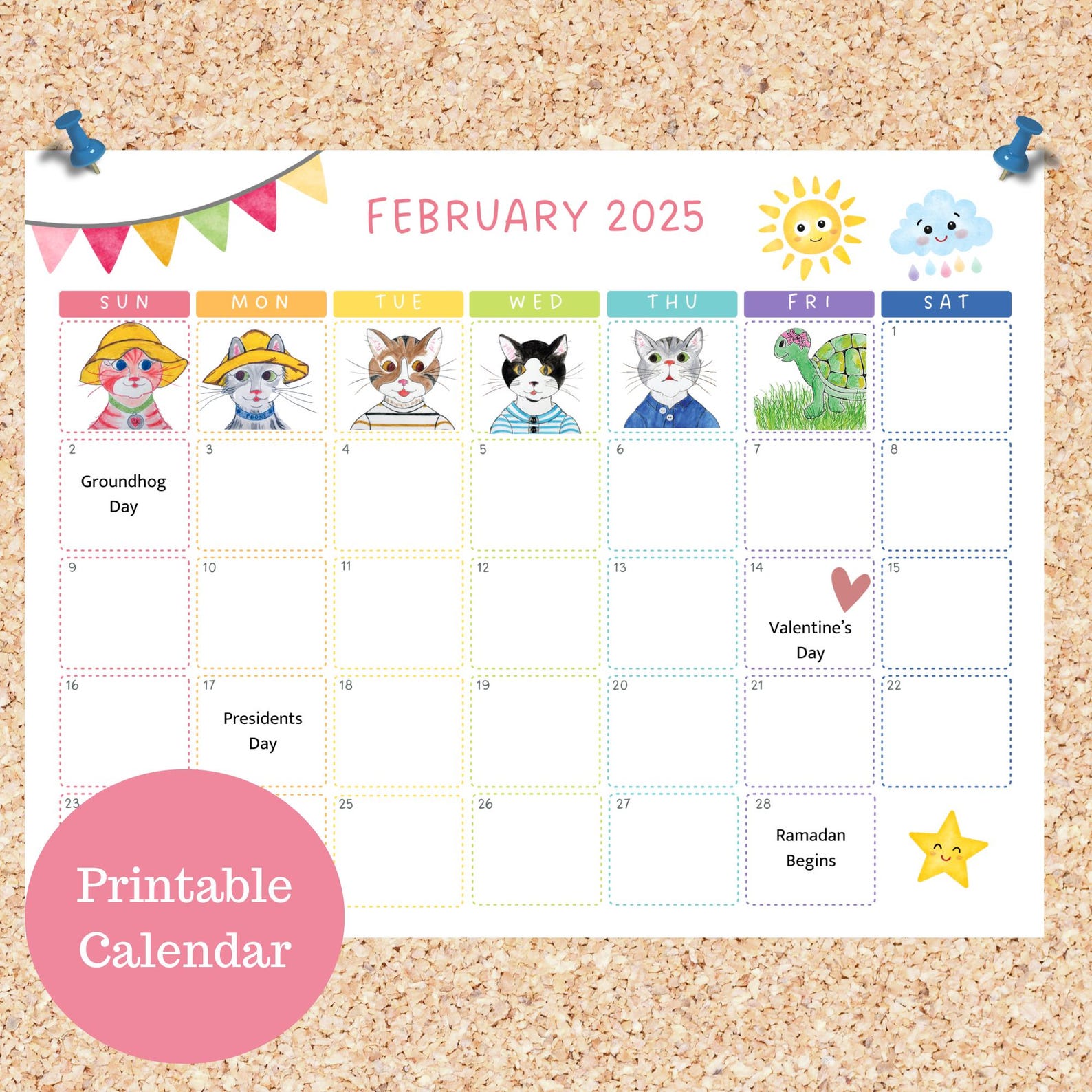 Oli Kids Co February 2025 Printable Calendar, Downloadable Calendar ...