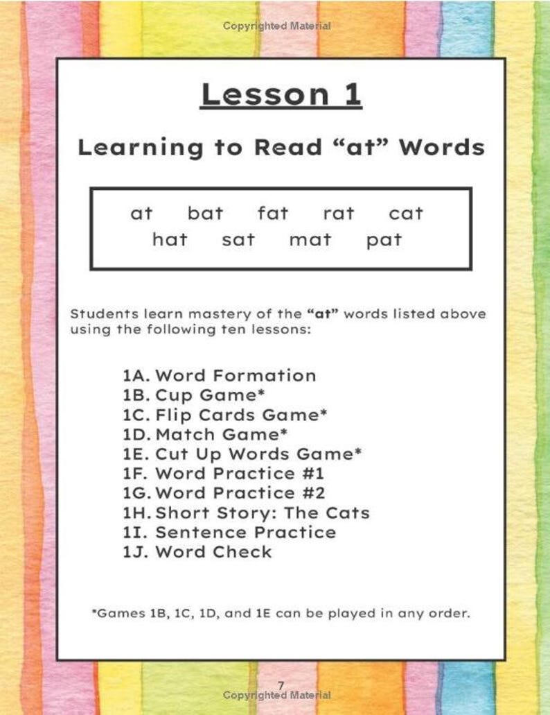 A Good Start Reading - Short "a" Words - Book 1 of 5 -digital Download ...