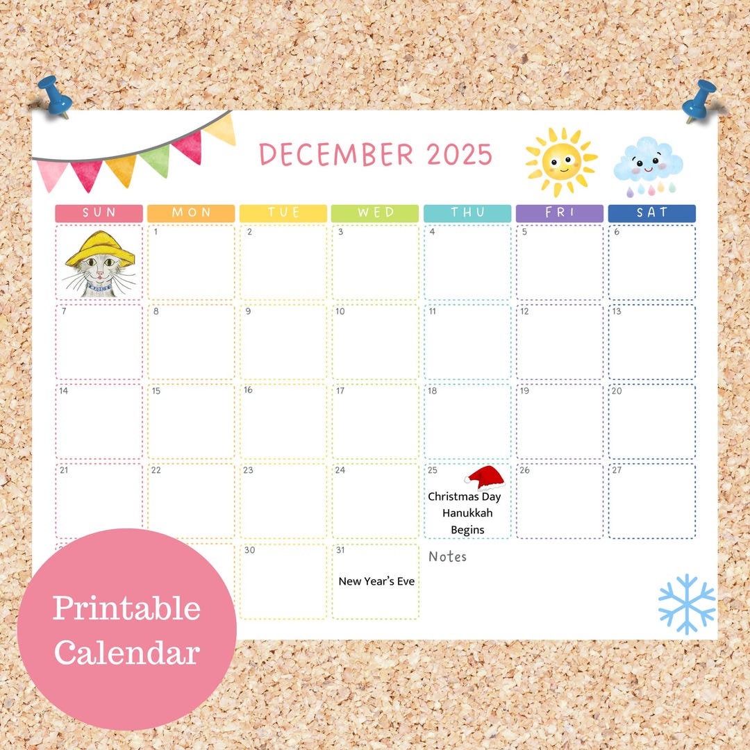 Oli Kids Co December 2025 Printable Calendar, Downloadable Calendar ...