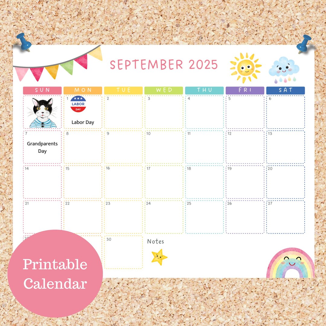 Oli Kids Co September 2025 Printable Calendar, Downloadable Calendar ...