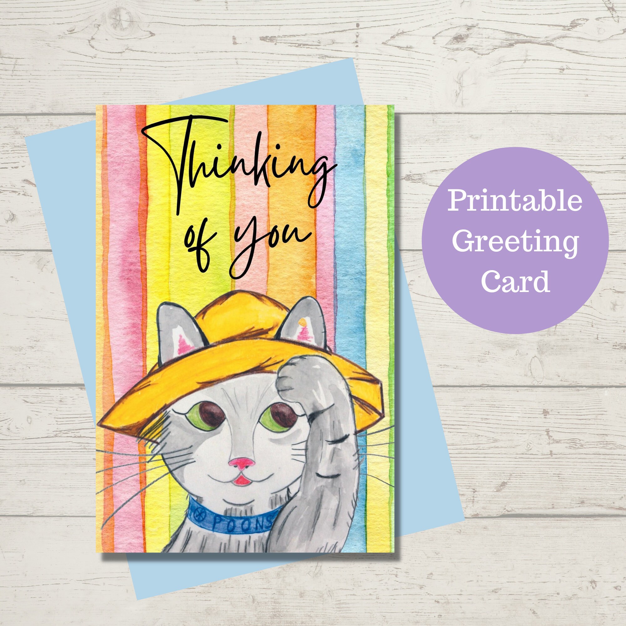 Oli Kids Co Thinking of You Printable Card Greeting Card - Etsy