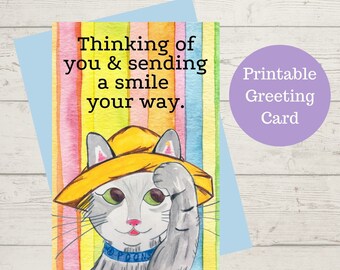 Oli Kids Co Thinking of You Printable Card, Greeting Card, Downloadable ...