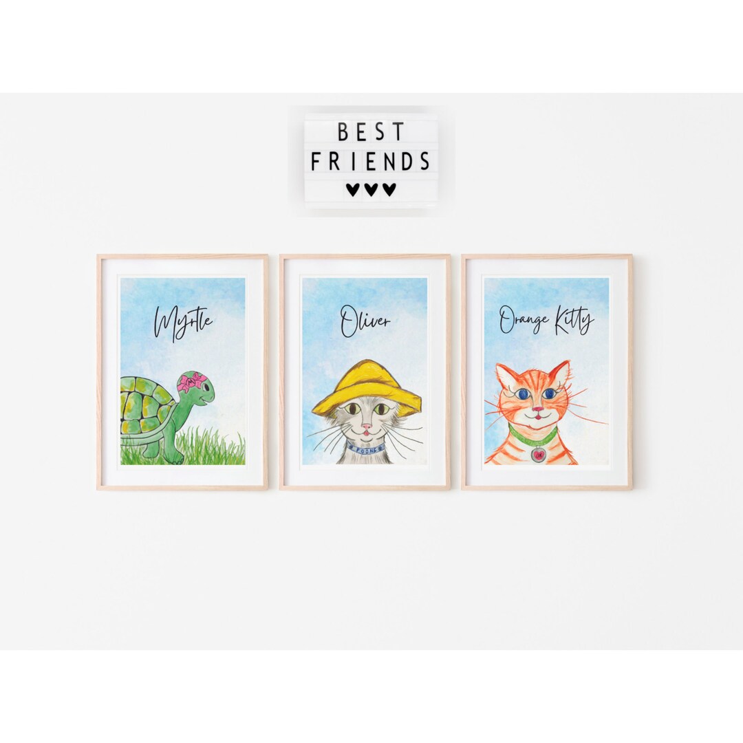 Set of 3 Oli Kids Character Wall Art Set - Printable Wall Art - Nursery ...